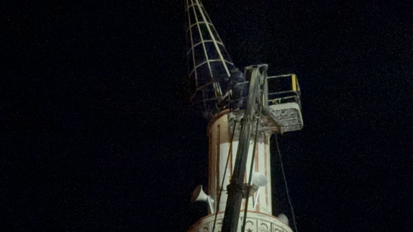 Fırtınada zarar gören minarede çalışma başlatıldı - F5Haber